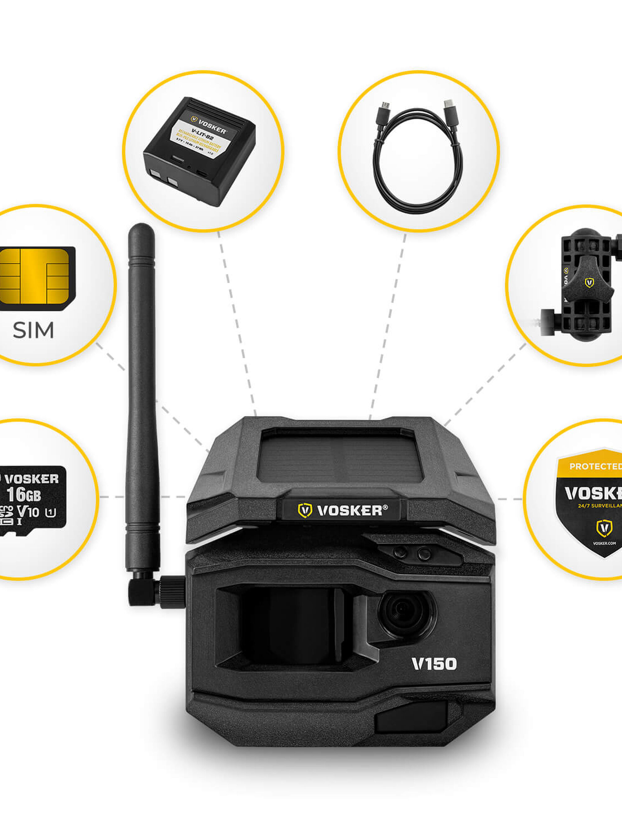 security camera with v logo